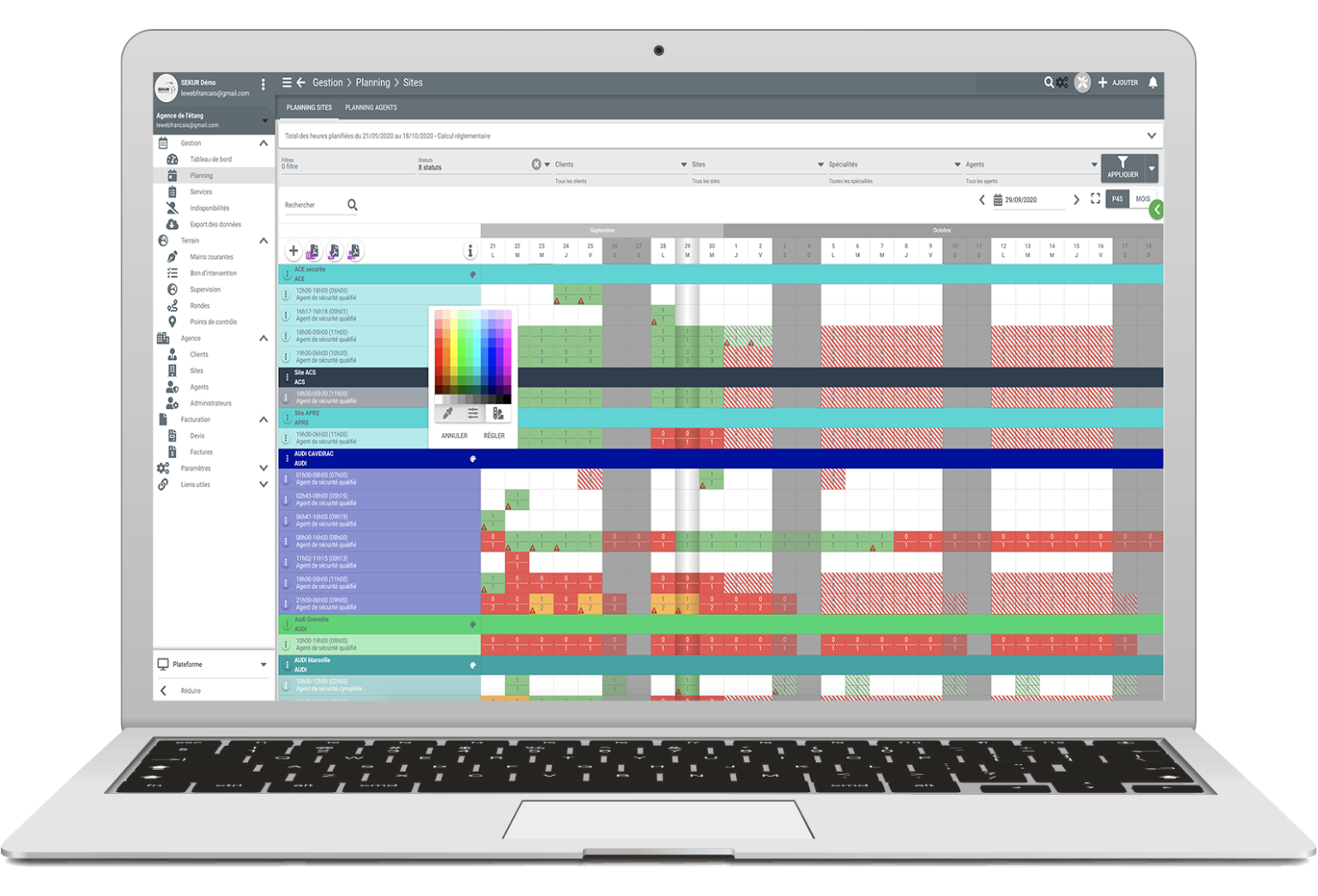 Logiciel de gestion planning - SEKUR®